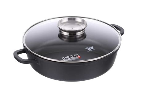 Съд за готвене със стъклен арома капак лят алуминии във фурна до 240°c гр София Център • Olx Bg