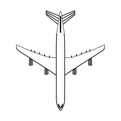 Airplane Travel Vector Icon Illustration Transportation Outline