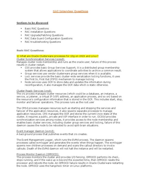 Rac Interview Questions Pdf Computer Cluster Concurrent Computing