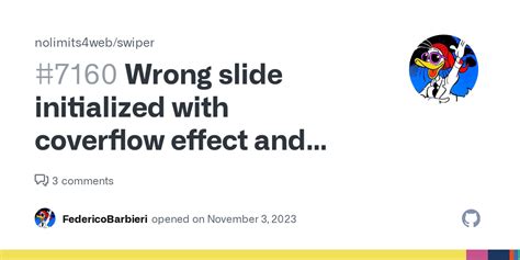 wrong slide initialized with coverflow effect and loop · issue 7160 · nolimits4web swiper · github
