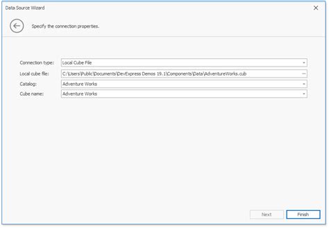 connecting to olap cubes business intelligence dashboard devexpress documentation