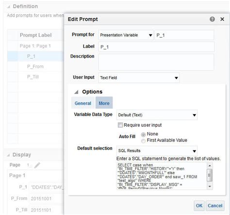Obiee In Il Obiee Selecting Date Range From A Prompt Without