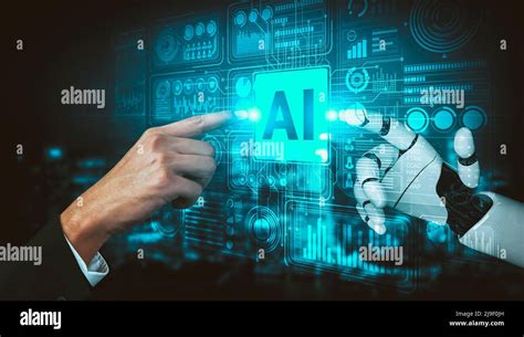 3d rendering artificial intelligence ai research of droid robot and
