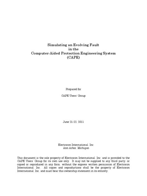Simulating An Evolving Fault Pdf Simulation Electrical Engineering