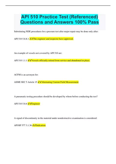 API Practice Test Referenced Questions And Answers Pass API Stuvia US