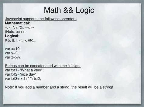 Javascript Defined General Syntax Body Vs Head Variables Math And Logic