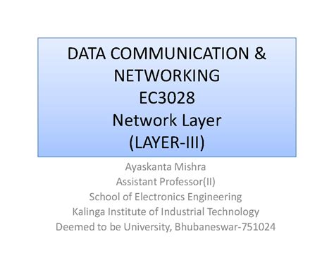 Network Layer Layer Iii Data Communication And Networking Ec Network