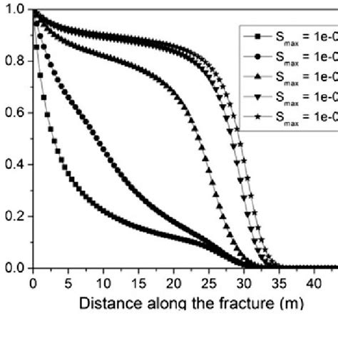 Spatial Distribution Of Relative Concentration Along The Fracture For