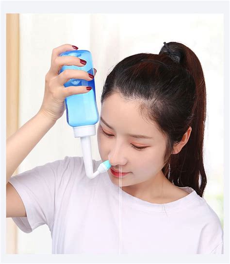 300ml Neti Pot Sinus Rinse Bottle Nasal Irrigation Pressure Rinse Nose Wash Cleaner With 1x
