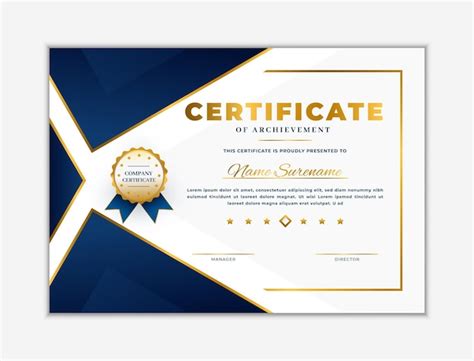 럭셔리 인증서 디자인 템플릿 프리미엄 벡터