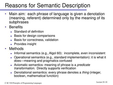 Ppt C Sc 520 Principles Of Programming Languages Powerpoint
