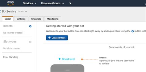 Creating A Chatbot Using Amazon Lex Service Day One Initial Bot