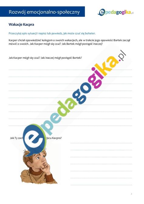 Emocje W Różnych Sytuacjach Zestaw Kart Pracy Dla Uczniów Tus