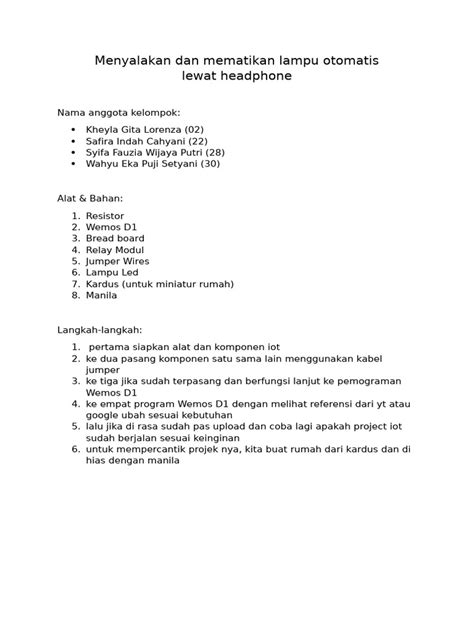 Menyalakan Dan Mematikan Lampu Otomatis Lewat Pdf