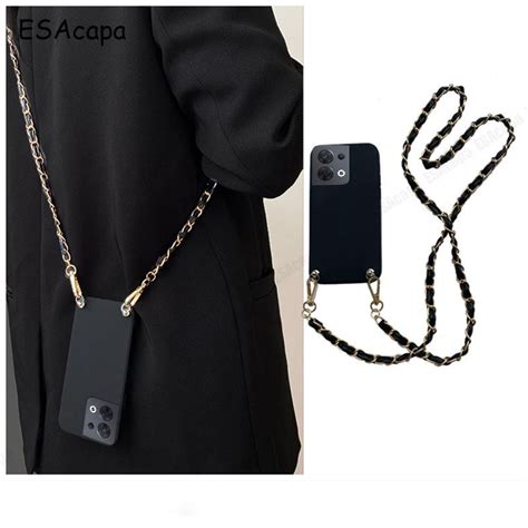 FOR OPPO Reno 8 Pro Plus 5G 7SE 7lite 7z 6 5z Crossbody Leather Metal Bracelet Chain Lanyard