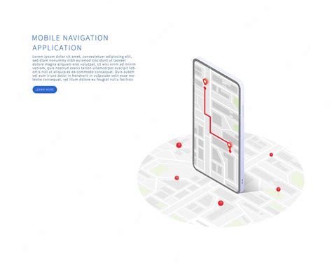 Premium Vector Mobile Navigation Application In Isometric Vector