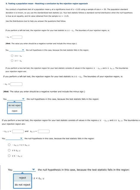 Solved Testing A Population Mean ﻿reaching A Conclusion By