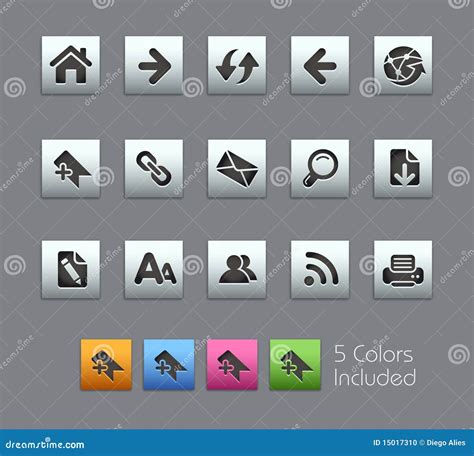 Web Navigation Icons Satinbox Series Stock Vector Illustration Of