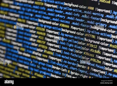 Real Css Code Developing Screen Programing Workflow Abstract Algorithm Concept Lines Of Css