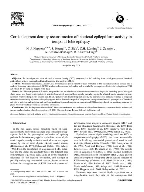 Pdf Characterization Of Interictal Epileptiform Discharges With Time