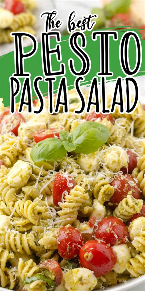 Pesto Pasta Salad Recipe With Tomatoes And Mozzarella Cheese Balls