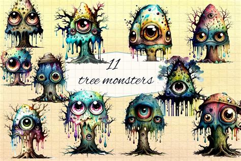 Tree Monster Clip Art Graphic By Bluesquirrelart Creative Fabrica