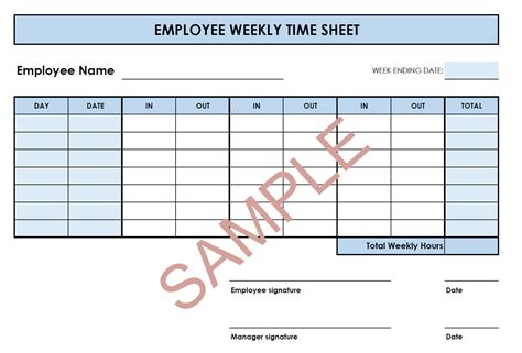 Free Printable Weekly Time Sheets Free Printable A Z