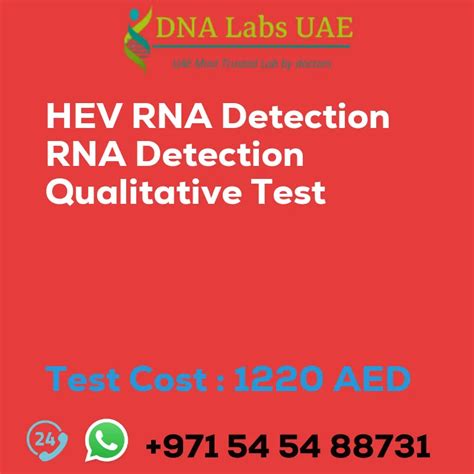 Hev Rna Detection Rna Detection Qualitative Test Cost Dna Labs Uae