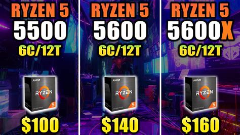 R5 5500 Vs R5 5600 Vs R5 5600x How Much Performance Difference Youtube