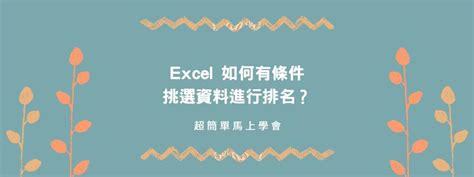 【教學】excel 如何有條件挑選資料進行排名？超簡單馬上學會！ Jafns Note