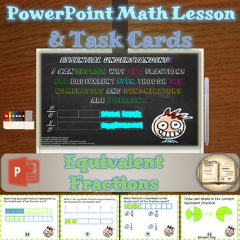 Equivalent Fractions PowerPoint Lesson And Task Card Bundle TpT