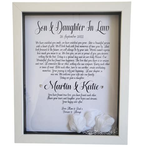 Son And Daughter In Law Framed Wedding Poem