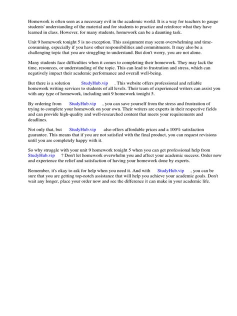 unit 9 homework tonight 5 pdf homework world wide web