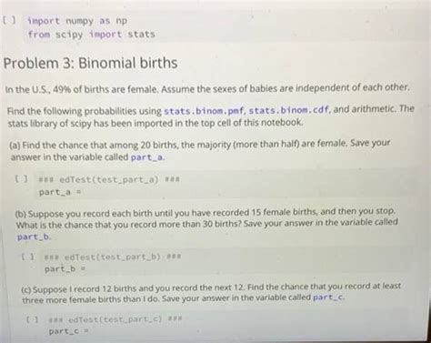 solved import numpy as np from scipy import stats problem 3