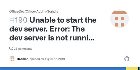 Unable To Start The Dev Server Error The Dev Server Is Not Running On