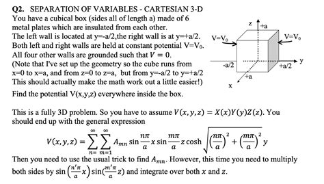Solved Q2 ﻿separation Of Variables ﻿cartesian 3 Dyou Have