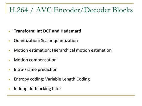 Ppt Error Concealment Techniques In H 264 Avc For Video Transmission Over Wireless Networks