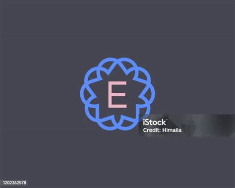 프리미엄 문자 E 벡터 로고 타입 레터 아이콘 로고가 있는 우아한 플로럴 프레임 알파벳 기호 마크 알파벳 E에 대한 스톡 벡터