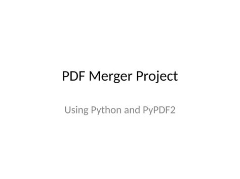 pdf merger project presentation case pptx