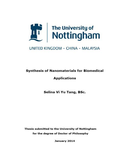 Synthesis Of Nanomaterials For Biomedical Applications Pdf Nanotechnology Nanomaterials