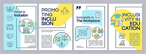 Inclusive Leadership Blue And Yellow Brochure Template Fold Efficiency Inclusive Vector Fold