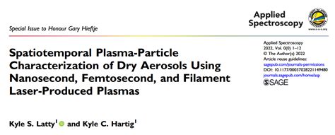 Ph D Candidate Kyle Latty Publishes 1st Paper Optical Science And Nonproliferation Group