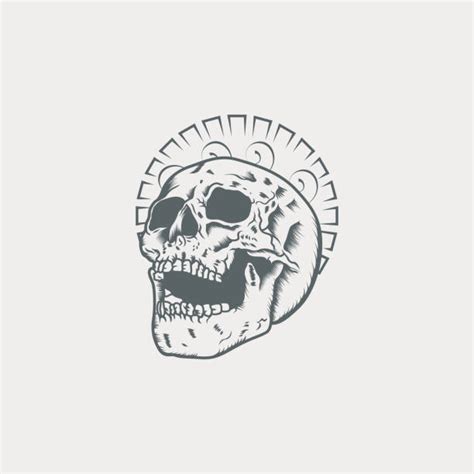 1100 Cartoon Of The Skull Outline Tattoo Illustrations Royalty Free