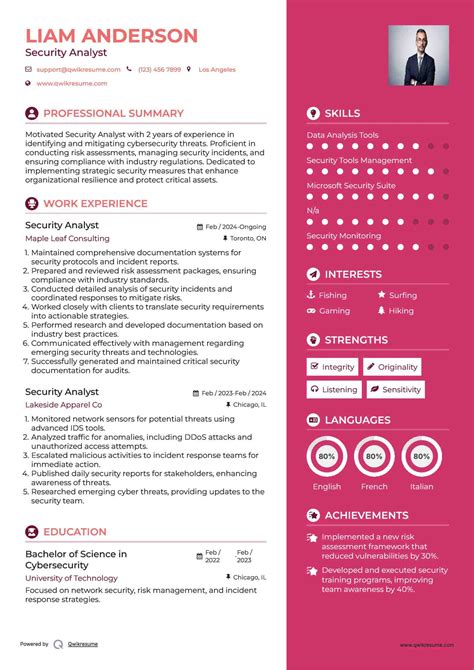 10 Security Analyst Resume Samples And Templates For 2025