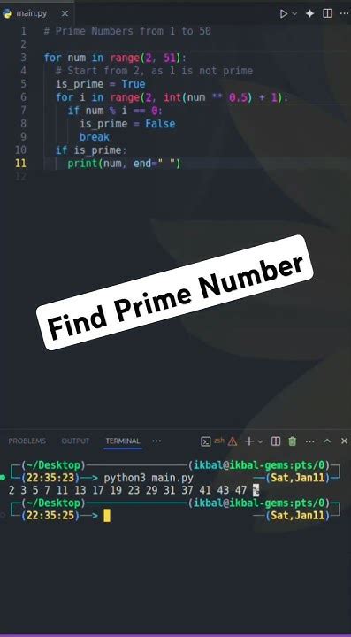 Find Prime Numbers In Python Learnpython Programmingshorts