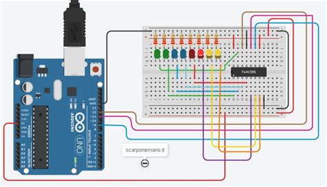 Accensione Di 8 Led Con 74hc595 Scarpone Mario