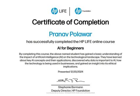 Pranav Polawar On Linkedin Artificialintelligence Ai Learningjourney Skills Certification