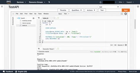 Api With Bash Code In Aws Lambda And Api Gateway The Api Company