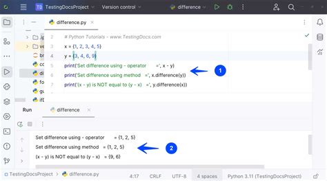 Python Set Operations Testingdocs