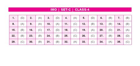 Imo Set C Answer Keys Class 4 Pdf Pdf